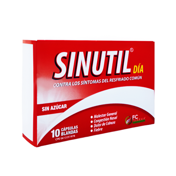 Sinutil Día Acetaminofén+Clorfenamina 10 Cápsulas Blandas FC Pharma ...