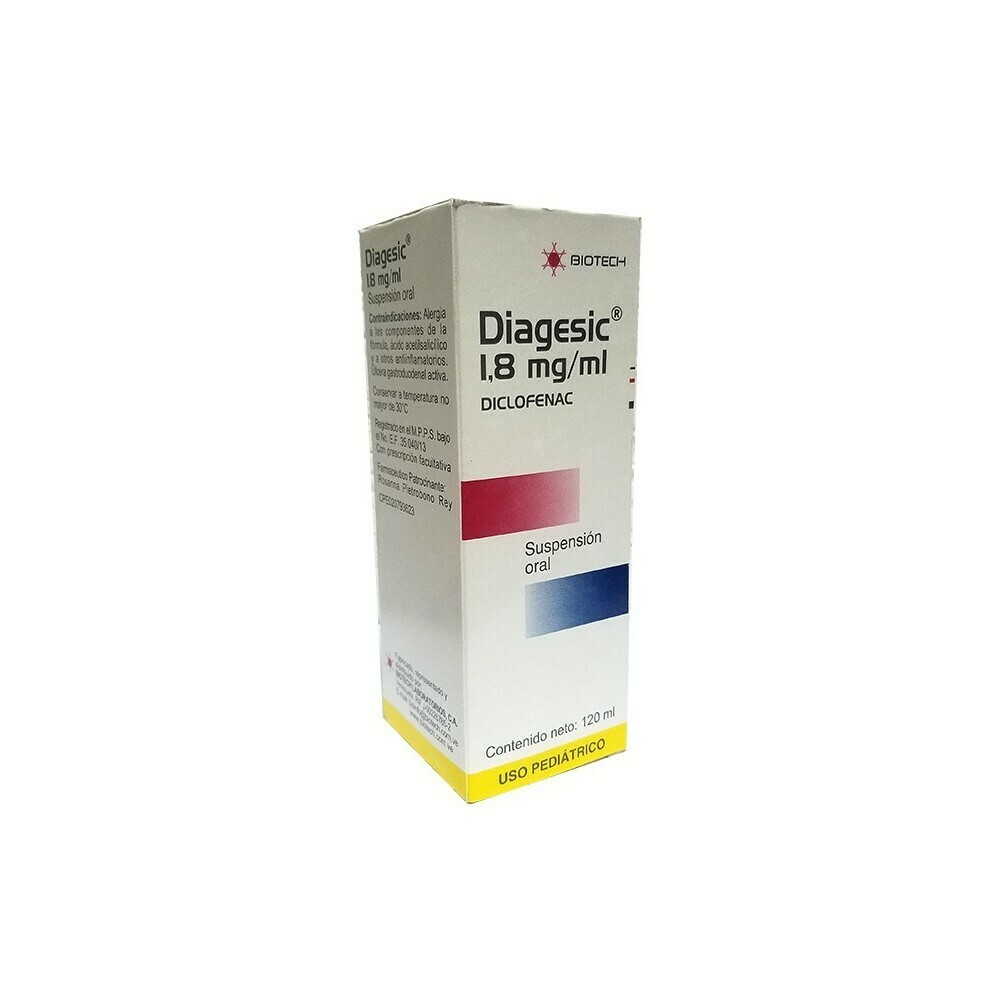 Diagesic Diclofenac Potásico Jarabe Pediátrico 1.8mg/ml 120 ml Biotech ...