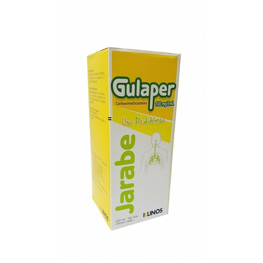 Gulaper Carboximetilcisteína Jarabe Pediátrico 100mg/ml 120 ml Klinos ...