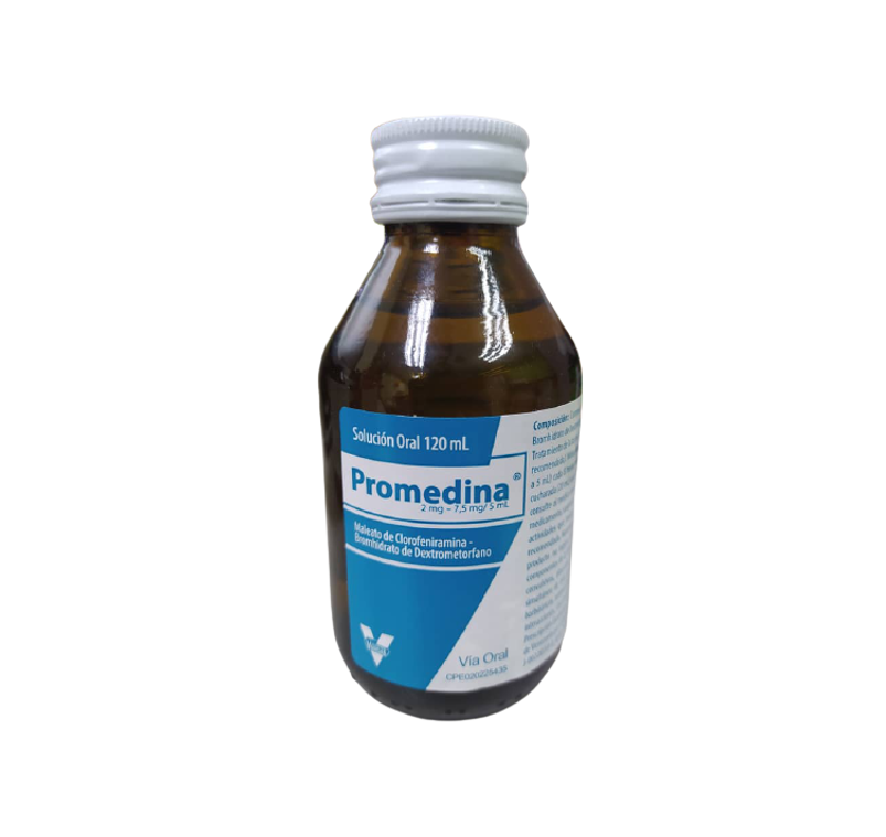 Promedina Clorfeniramina+Dextrometrofano 2mg-7.5mg/5ml Jarabe 120ml ...