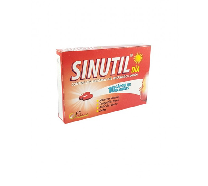 Sinutil Día Acetaminofén+Clorfenamina 10 Cápsulas Blandas FC Pharma ...