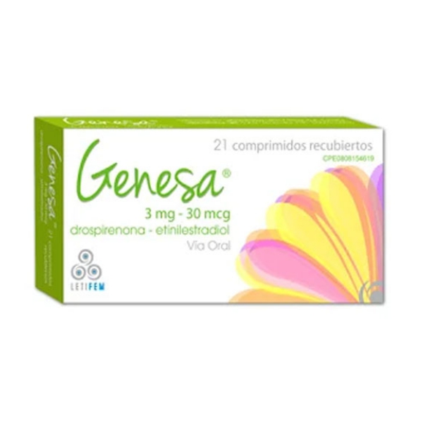 Genesa 20 Drospirenona+Etinilestradiol 3Mg/20Mcg X 28 Comprimidos ...