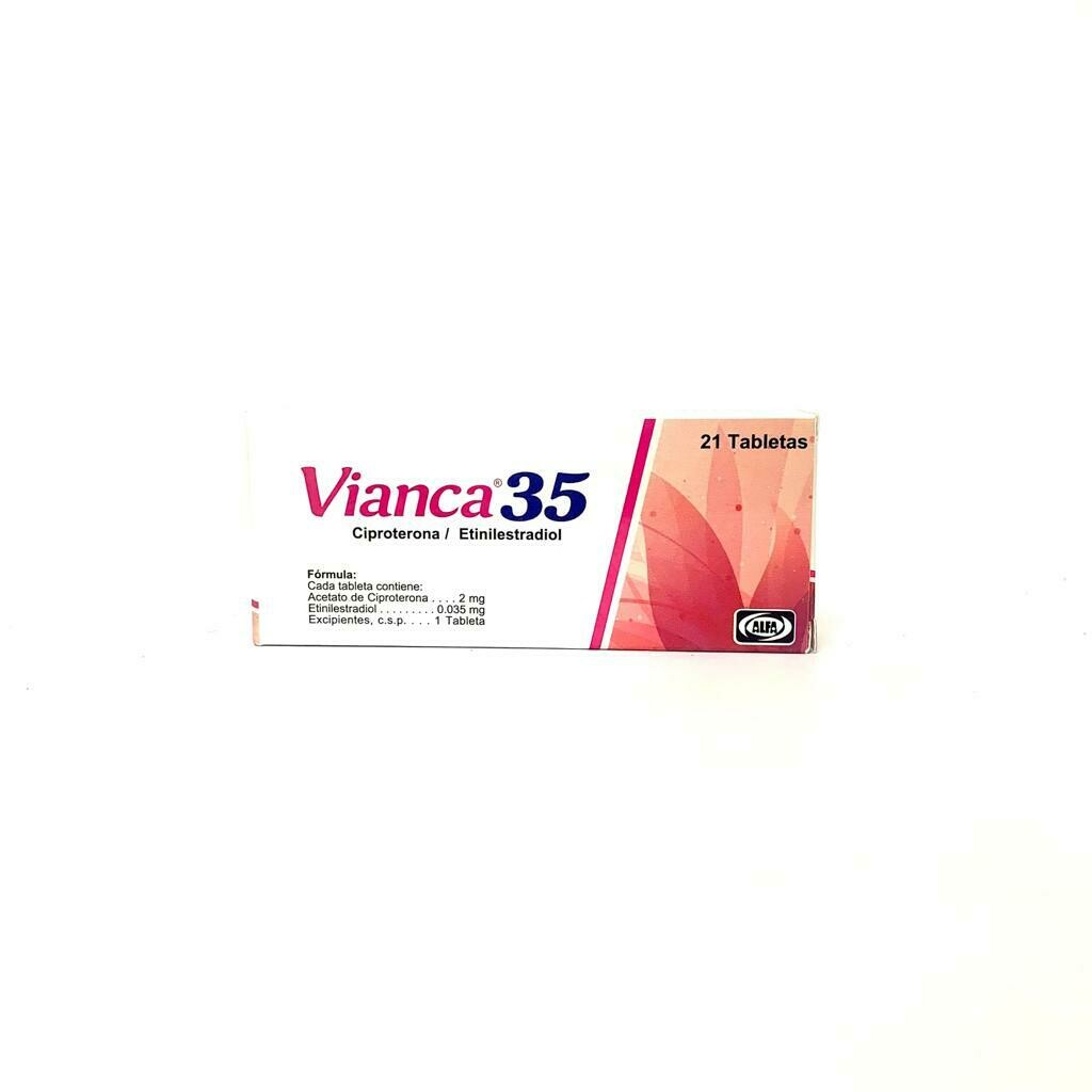 Vianca 35 Ciproterona+Etinilestradiol 2mg/0.035mg x 21 Tabletas - Alfa ...