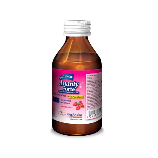 Ananty Forte Acetaminofén Jarabe Pediátrico 160mg/5ml 180ml PlusAndex ...