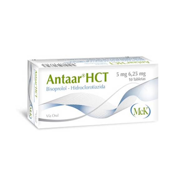 Antaar Hct Bisoprolol+Hidroclorotiazida 2.5mg/6.25mg x 10 Tabletas ...