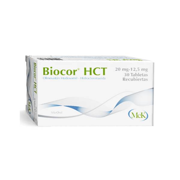 Biocor Hct Hidroclorotiazida+Olmesartán 20mg/12.5mg x 30 Tabletas - Mck ...