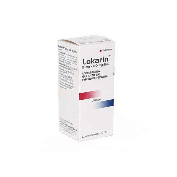 Lokarin Loratadina+Pseudoefedrina Jarabe Pediátrico 5mg/60mg x 60ml ...