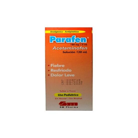 Parafen Acetaminofén Jarabe Pediátrico 120mg/5ml x 120ml - SM Pharma ...