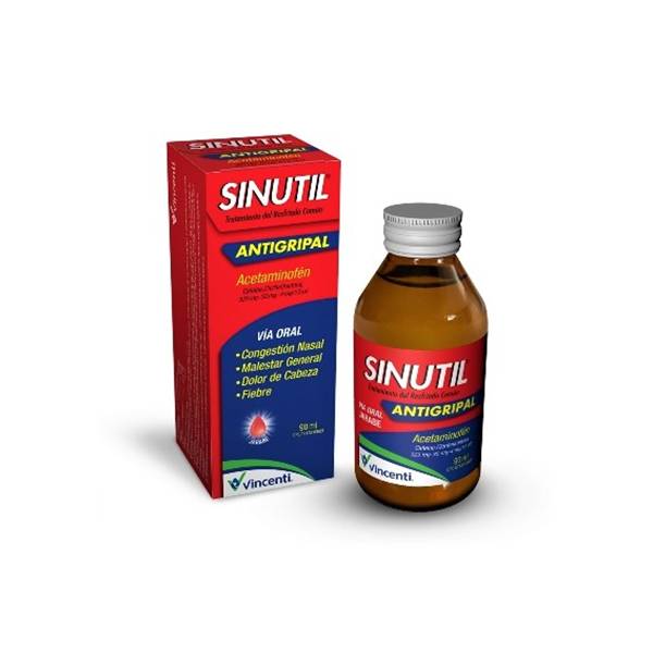 Sinutil Acetaminofén+Clorfeniramina Jarabe 325mg/32ml/15ml x 90ml ...