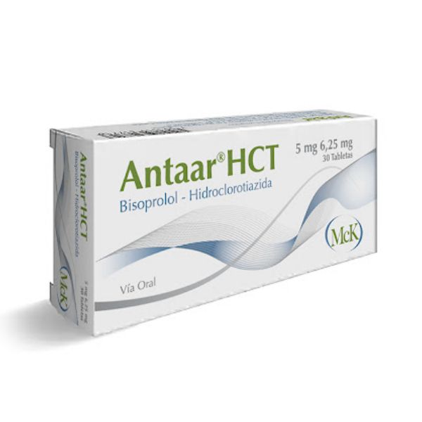Antaar Hct Bisoprolol+Hidroclorotiazida 5mg/6.25mg x 30 Tabletas - MCK ...