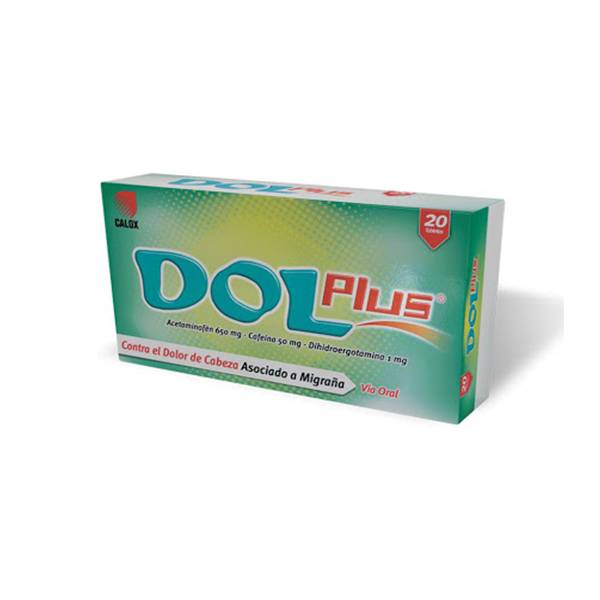 Dol Plus Acetaminofén+Cafeína+Dihidroergotamina 20 Tabletas - Calox ...
