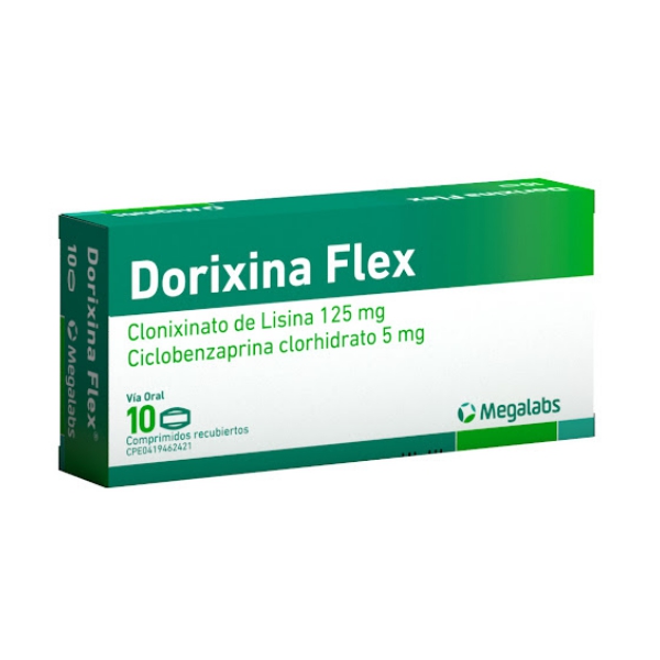 Dorixina Flex Ciclobenzaprina+Clonixinato de Lisina 125mg-5mg x 10 ...