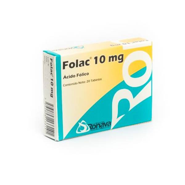 Folac Ácido Fólico 10mg x 20 Tabletas - Ronava - Farmadon - La Farmacia ...