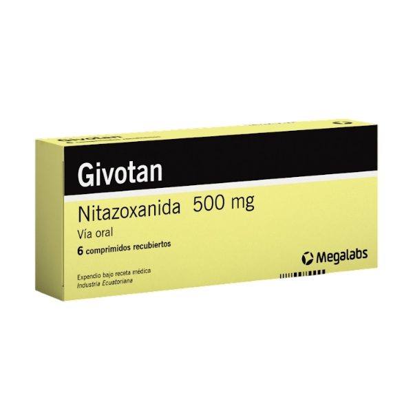 Givotan Nitazoxanida 500mg x 6 Comprimidos - Megalabs - Farmadon - La ...