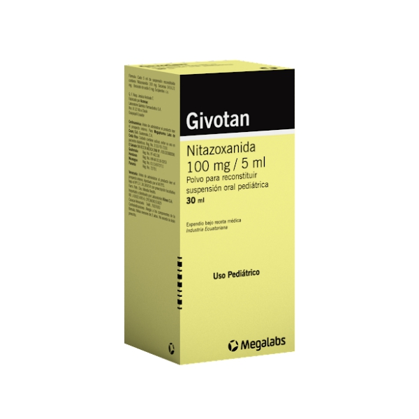 Givotan Nitazoxanida Polvo Para Suspensión Oral 100mg/5ml x 30ml ...
