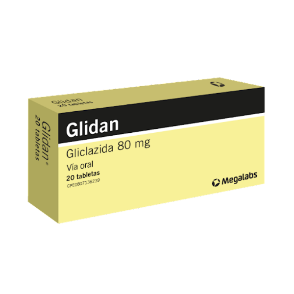 Glidan Gliclazida 80mg x 20 Tabletas - Megalabs - Farmadon - La ...