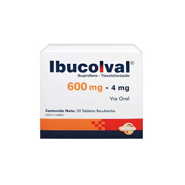 Ibucolval Ibuprofeno+Tiocolchicósido 600mg/4mg x 20 Tabletas - Valmorca ...