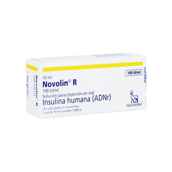 Novolin R Insulina Ampolla 100Ui/ml x 10ml - Novo Nordisk - Farmadon - La Farmacia de la Esquina