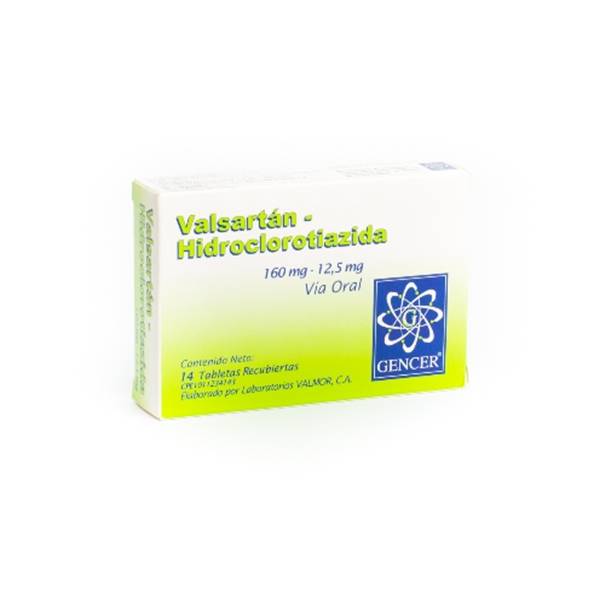 Valsartán HCT Valsartán+Hidroclorotiazida 160mg/12.5mg x 14 Tabletas ...