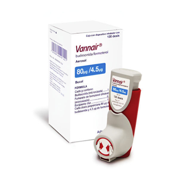 Vannair Inhalador Budesonida+Formoterol 80-4.5mcg/120 Dosis ...