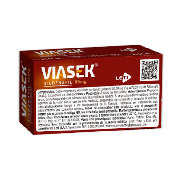 Viasek Sildenafilo 50mg x 2 Comprimidos - Leti - Farmadon - La Farmacia ...
