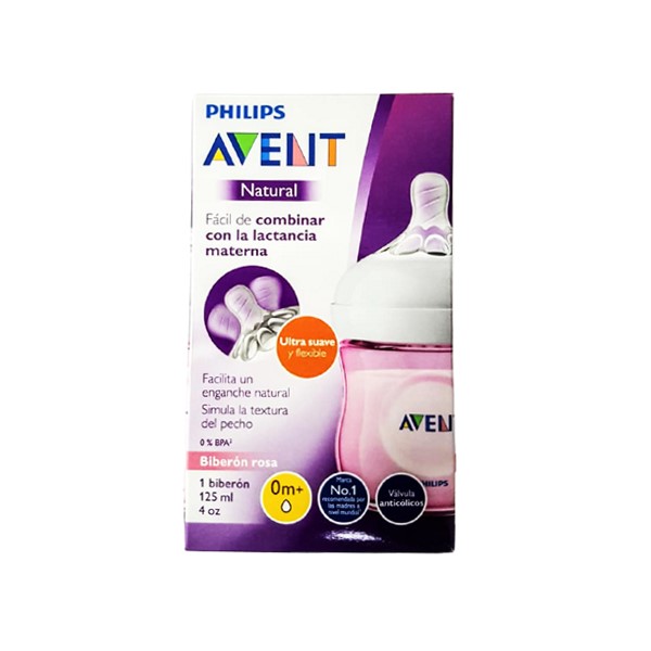 Avent Tetero Natural Rosa 125ml 4Oz 0M+ - Farmadon - La Farmacia de la ...