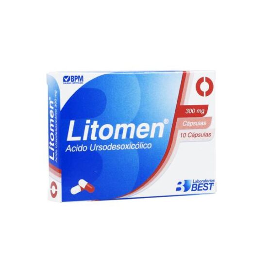 Litomen Ácido Ursodesoxicólico 300mg x 10 Cápsulas - Best - Farmadon - La Farmacia de la Esquina