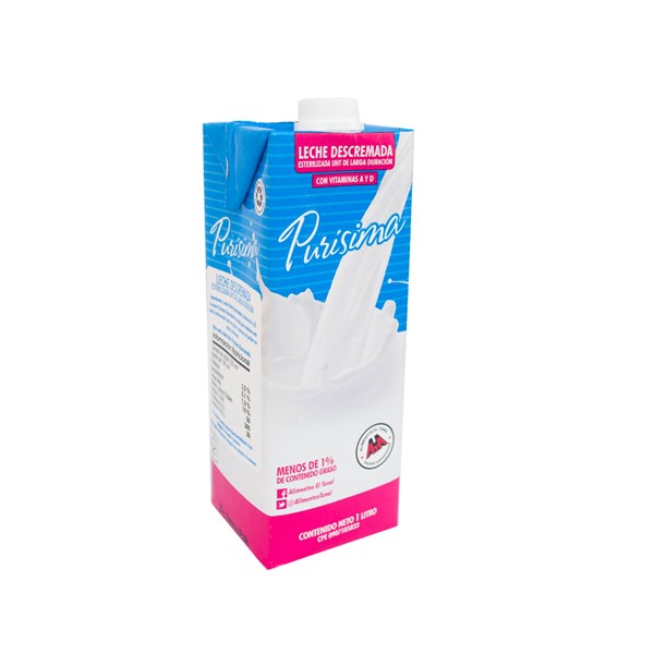 Purisima Leche Descremada Uht 1L - Farmadon - La Farmacia de la Esquina
