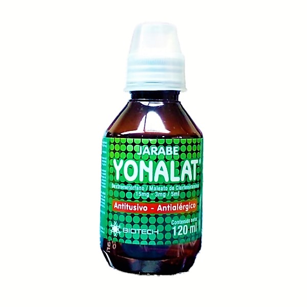 Yonalat Clorfeniramina+Dextrometorfano Jarabe 15Mg/5Ml X 120Ml Biotech ...