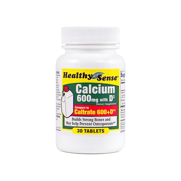 Calcium Calcio + Vitamina D 600Mg X 30 Tabletas Healthy Sense ...