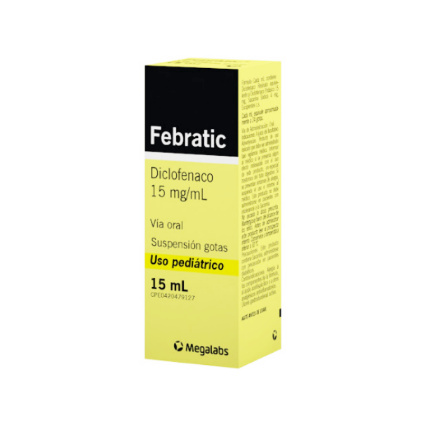 Febratic Diclofenac Potásico Gotas Pediátrico 15Mg/Ml X 15Ml Megalabs - Farmadon - La Farmacia ...