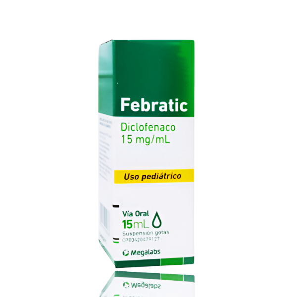 Febratic Diclofenac Gotas Pediátrico 15Mg/Ml X 15Ml Megalabs - Farmadon - La Farmacia de la Esquina
