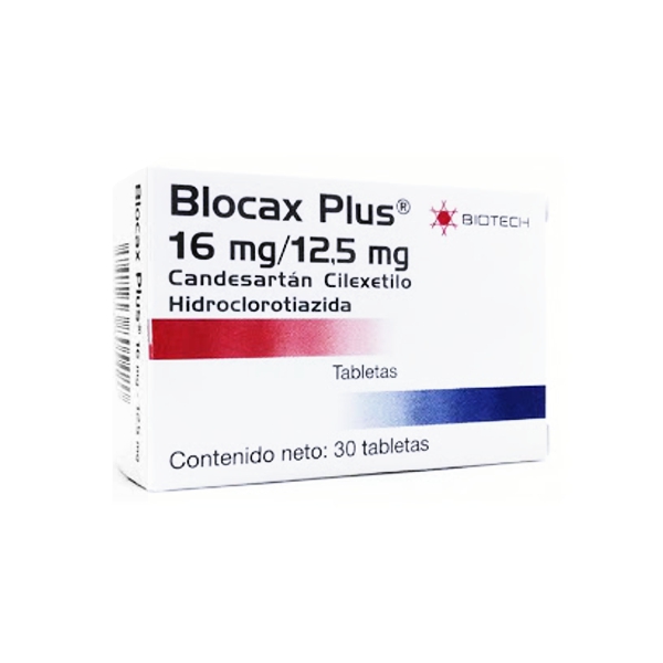 Blocax Plus Candesartán+Hidroclorotiazida 16Mg-12.5Mg X 30 Tabletas ...
