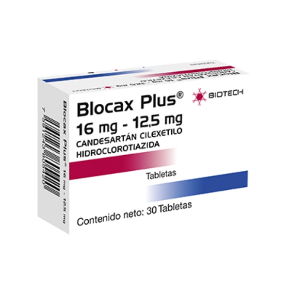 Blocax Plus Candesartán+Hidroclorotiazida 16Mg-12.5Mg X 30 Tabletas ...