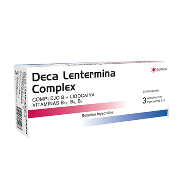 Deca Lentermina Complejo B + Lidocaína Ampolla 2Ml Kit X 3 Unidades ...