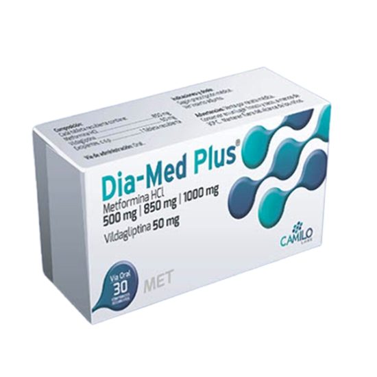 Dia-Med Plus Metformina+Vildagliptina 850Mg/50Mg X 30 Tabletas Camilo ...