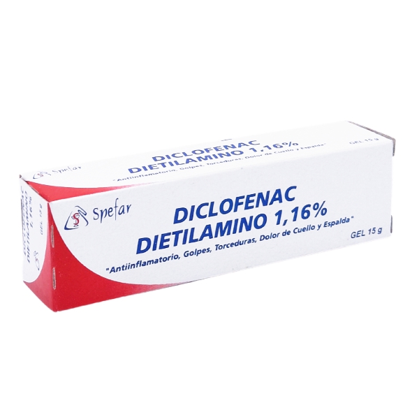 Diclofenac Dietilamino Gel 1.16% X 15Gr Spefar - Farmadon - La Farmacia ...