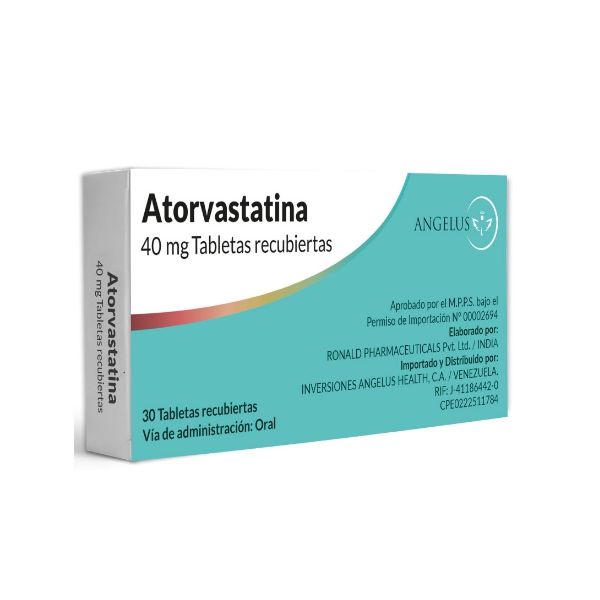 Atorvastatina 40Mg X 30 Tabletas Angelus - Farmadon - La Farmacia de la Esquina