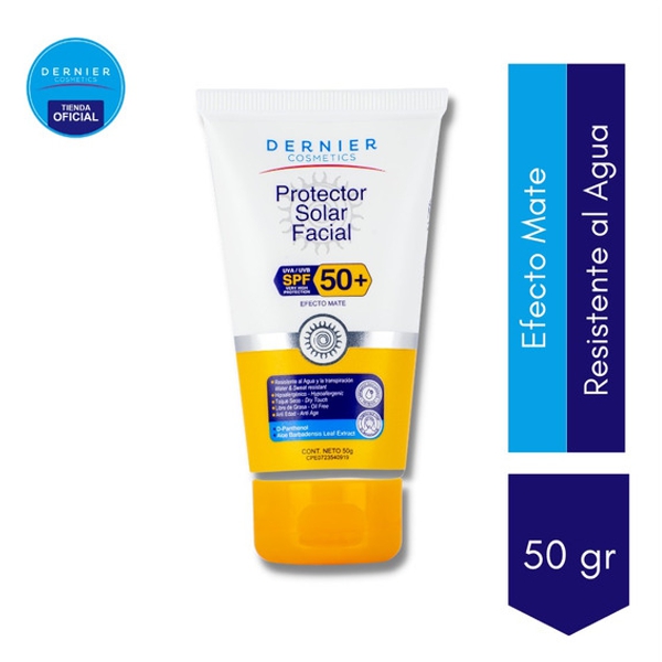 Dernier Protector Solar Facial 50Spf Efecto Mate Toque Seco 50Gr ...