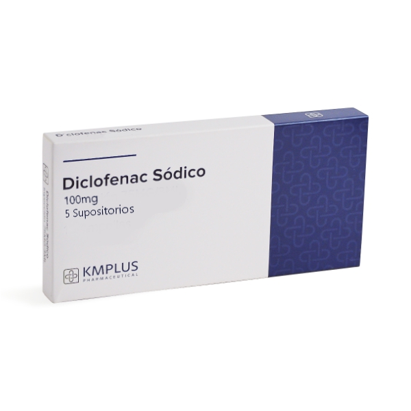 Diclofenac Sódico 100Mg X 5 Supositorios. Kmplus - Farmadon - La Farmacia de la Esquina