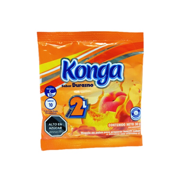 Konga Bebida En Sobre Durazno 30Gr. - Farmadon - La Farmacia de la Esquina