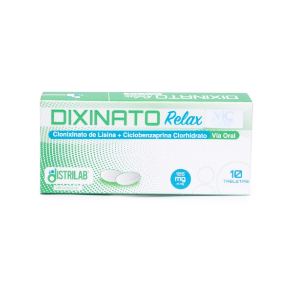 Dixinato Relax Clonixinato De Lisina+Ciclobenzaprina 125Mg/5Mg X 10 ...
