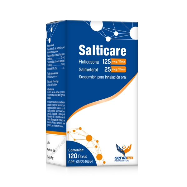 Salticare Salmeterol+Fluticasona Inhalador 125-25Mcg/120Dosis Genia ...