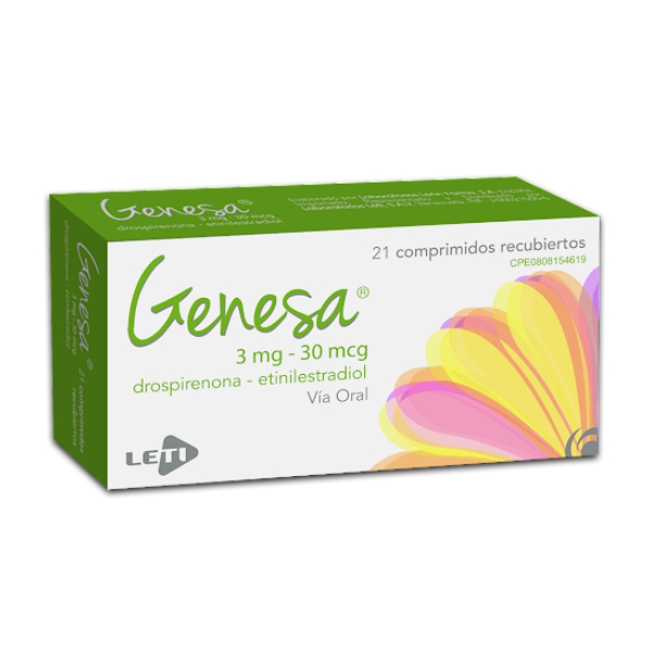 Genesa Drospirenona+Etinilestradiol 3Mg/20Mcg X 28 Comprimidos Letifem ...