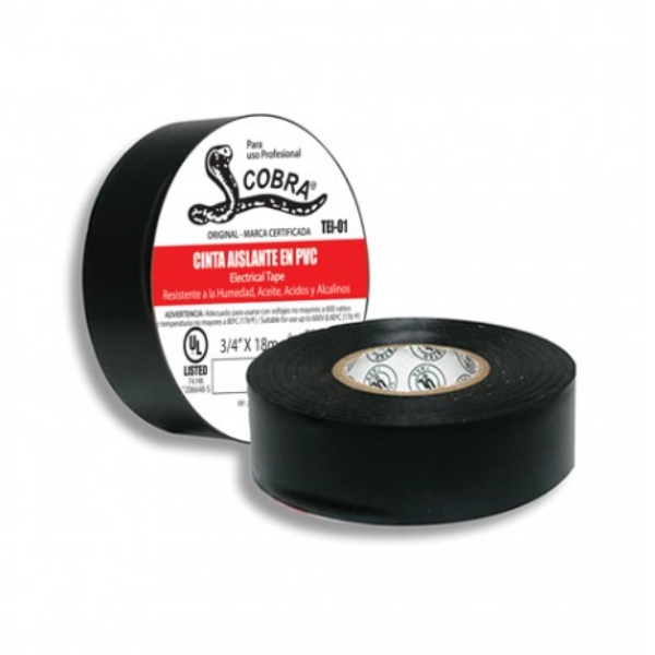 Cobra Teipe Negro/Cinta Aislante 3/4 Pulgadas 18M Tei-01 - Farmadon ...