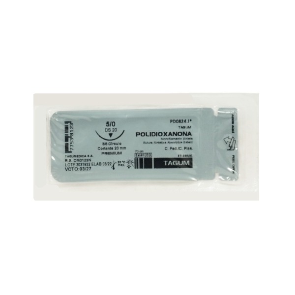 Sutura Pds Polidioxanona 5-0 Aguja Curva Absorbible Cortante 20Mm Tagum - Farmadon - La Farmacia ...