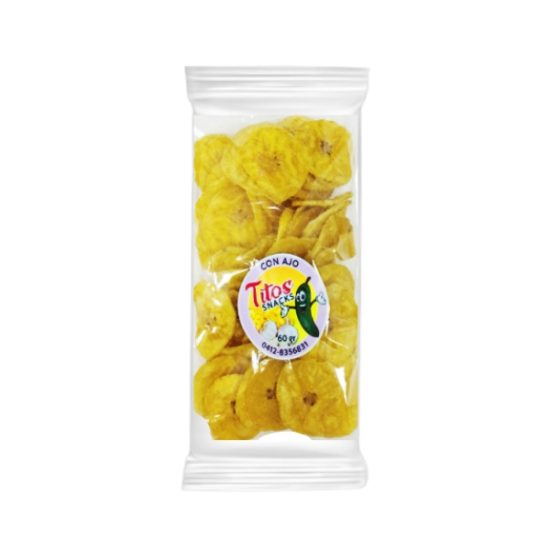 Titos Snacks Platanitos Ajo 60Gr. - Farmadon - La Farmacia de la Esquina