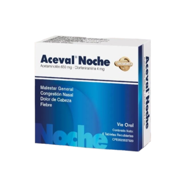 Aceval Dia Acetaminofén + Cafeína + Clorfeniramina 650Mg/2Mg/20Mg X 8 ...