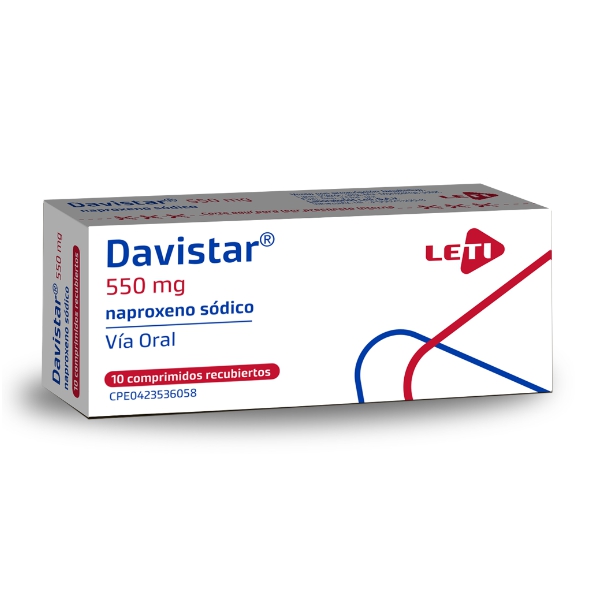 Davistar Naproxeno 550Mg X 10 Comprimidos Recubiertos Leti - Farmadon - La Farmacia de la Esquina