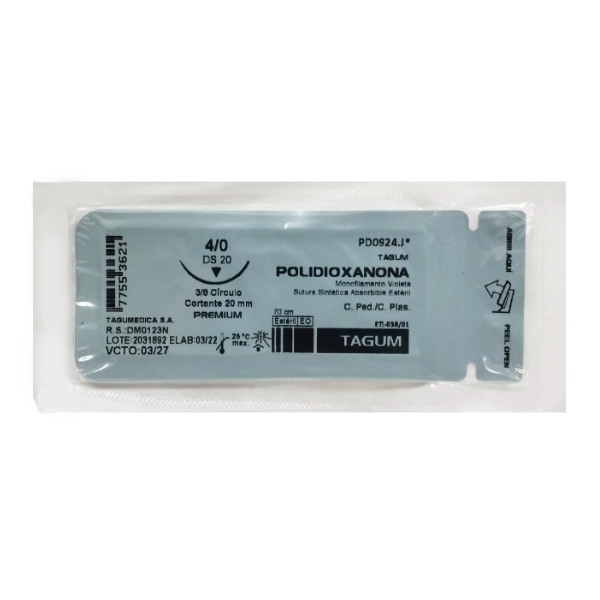 Sutura Pds Polidioxanona 4-0 Aguja Curva Absorbible/Cortante 20Mm. Tagum - Farmadon - La ...
